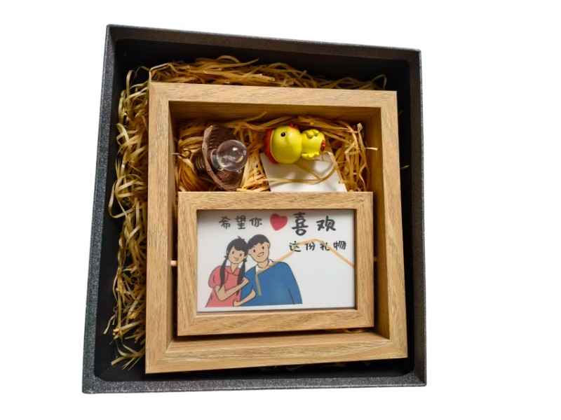 Custom Shiny Grey Gliter Paper Photoes Frame Cardboard Lid Box With ...